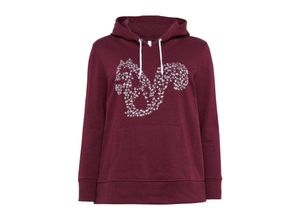 4061303098558 - Große Größen Sweatshirt mit Tier-Frontdruck bordeaux meliert Gr56 58