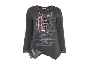 4061303136878 - Große Größen Sweatshirt mit Rentier-Applikation grau meliert Gr48 50