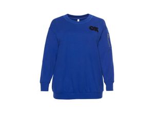 4061303018945 - Große Größen Sweatshirt mit Frottee-Applikation royalblau Gr48 50