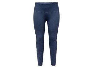 4061303442665 - Große Größen Leggings in Oil-washed-Optik mit Blumendruck marine Gr58