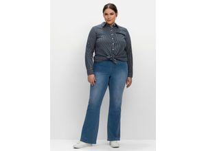 4063136754069 - Große Größen Bootcut-Jeans mit Gummibund und Kontrastnähten blue Denim Gr40