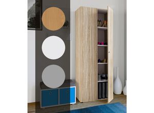 4051814360862 - Holz Schrank Maße B 70 x H 178 x T 40 cm 5 Fächer Allzweckschrank Schuhschrank mit zwei Drehttüren – Vandol 4051814360862 - Holz Schrank Maße B 70 x H 178 x T 40 cm 5 Fächer Allzweckschrank Schuhschrank mit zwei Drehttüren – Vandol