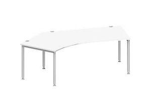 4250510841402 - Genius Winkelschreibtisch MODENA FLEX 135° Ansatz links weiß weißaluminium