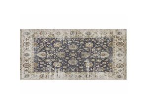 4251682273459 - Beliani - Teppich Bunt Polyester   Baumwolle 80 x 150 cm Kurzflor Geflecht Handgewebt Rechteckig Wohnzimmer orientalisches Muster - Bunt