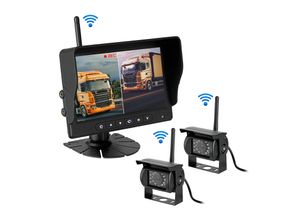 4260657860143 - CARMATRIX HD Funk Rückfahrsystem Digital für LKW Wohnmobil Auto Transporter 7 Monitor mit Aufnahmefunktion Mikrofon