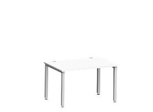 4250510841709 - Schreibtisch MODENA FLEX Rechteck 4-Fuß Quadratrohr B 1200 x T 800 x H 720-820 mm weiß weißaluminium