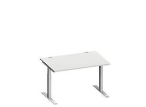 4250510874998 - Genius Schreibtisch MODENA FLEX Rechteck T-Fuß Rechteckrohr B 1200 x T 800 x H 650-850 mm lichtgrau weißalu