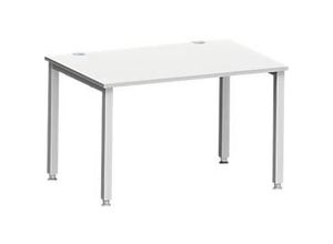 4250510841662 - Schreibtisch MODENA FLEX Rechteck 4-Fuß Quadratrohr B 1200 x T 800 x H 720-820 mm lichtgrau weißaluminium