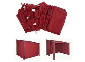 4057651427966 - 4er-Set Seitenwand für Pergola MCW-A22 Ersatzseitenwand Pavillon 3x3m Polyester ~ bordeaux