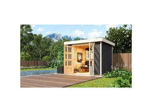 4010090472089 - Gartenhaus Calabar 3 SET terragrau mit Boden und Dachfolie