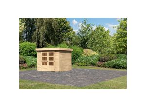 4010090472072 - Karibu Gartenhaus Calabar 3 SET naturbelassen mit Boden und Dachfolie