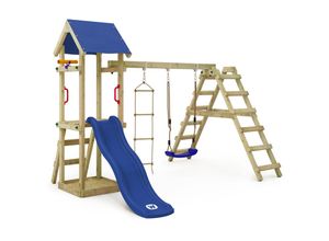 4251511824753 - Wickey - Spielhaus Spielturm TinyLoft mit Schaukel & Rutsche Kletterturm mit Sandkasten Leiter & Spiel-Zubehör - blau - 1