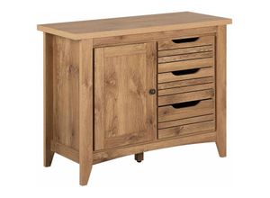 4251682225496 - Beliani - Kommode Beistellschrank Heller Holzfarbton mdf Platte Faserplatte 80 x 99 x 43 cm Modern Rustikal Praktische Abstellfläche Wohnzimmer