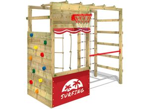 4251511811876 - Wickey - Klettergerüst Spielturm Smart Action Gartenspielgerät mit Kletterwand & Spiel-Zubehör - rot - 1