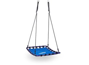 4052025208219 - Relaxdays - Nestschaukel eckig für den Outdoor-Bereich max Personengewicht 113 kg hbt 153 x 98 x 74 cm blau-schwarz