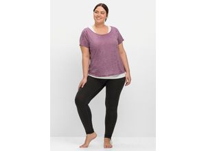 4063136634354 - Große Größen Sportleggings mit Shaping-Effekt Saum mit Stopper anthrazit Gr52