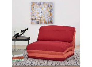 4057651309552 - Schlafsessel MCW-E68 Schlafsofa Funktionssessel Klappsessel Relaxsessel Stoff Textil ~ orange dunkelrot