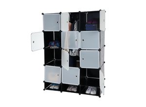 4052826169566 - Regalsystem Cairns T306 Steckregal Garderobe Kleiderschrank 8 Boxen je 37x37x47cm schwarz