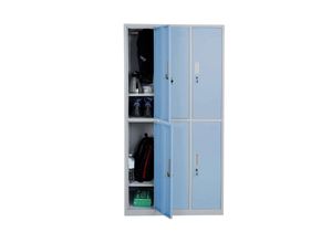 4057651182551 - Schließfach Preston T829 Schließfachschrank Wertfachschrank Spind Metall 6 Fächer ~ blau