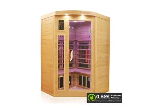 4251575100305 - Dewello - Infrarotkabine Infrarotsauna lakefield pro inkl Vollspektrumstrahler für 1-3 Personen - LED-Farblicht - Wärmekabine mit Radio Bluetooth