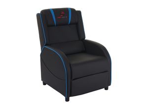 4057651300566 - Fernsehsessel MCW-D68 Relaxsessel TV-Sessel Gaming-Sessel Kunstleder ~ schwarz blau