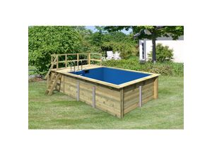 4010090236391 - Rechteckiger Massivholz Pool 3087 x 396 cm Set mit 1 Sonnenterrasse inkl Holzpool