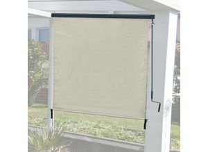 4057651433608 - Vertikalmarkise MCW-F42 Senkrechtmarkise Sichtschutz Außenrollo Rollo UV-Schutz 50 Stoff ~ 250x180cm creme-beige