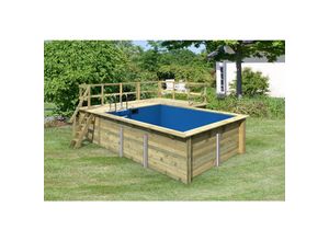 4010090236414 - Karibu Rechteckiger kdi Massivholz Pool 3087 x 396 cm Set mit 2 Sonnenterrassen inkl