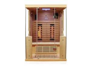 4251575100961 - Dewello - Infrarotkabine Infrarotsauna kingston inkl Keramikstrahler für 2 Personen - LED-Farblicht - Wärmekabine mit Radio Bluetooth 130 cm x 105