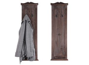 4052826050321 - 2er-Set Garderobe H33 Wandgarderobe Garderobenpaneel Wandhaken Holz 109x28x4cm ~ braun shabby