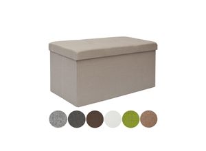 4057216035766 - - Faltbare Sitzbank 76x38x38 cm inkl Trennwand Sitztruhe 80L Polsterbank Beige - beige