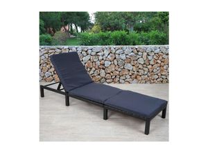 4057651216744 - Poly-Rattan Sonnenliege MCW-A51 Relaxliege Gartenliege Liege ~ Basic anthrazit Kissen grau