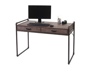 4057651361833 - Schreibtisch MCW-F58 Bürotisch Computertisch Industriedesign 75x120x60cm 3D-Struktur ~ braun