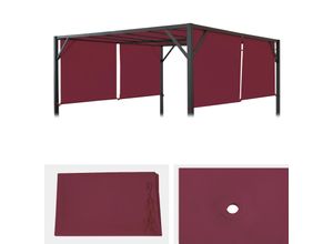 4057651428840 - Ersatzbezug für Dach Pergola Pavillon Beja 4x4m ~ bordeaux-rot