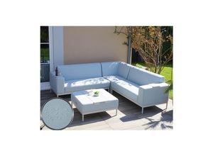 4057651201788 - Alu-Garten-Garnitur MCW-C47 Sofa Outdoor Stoff Textil ~ blau mit Ablage ohne Kissen