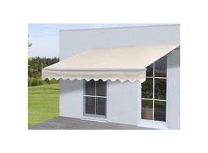 Image of Alu-Markise H792, Gelenkarmmarkise Sonnenschutz 5x3m ~ Polyester Creme