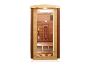 4251575100336 - Dewello - Infrarotkabine Infrarotsauna Toronto inkl Vollspektrumstrahler für 1 Person - LED-Farblicht - Wärmekabine mit Radio Bluetooth 102 cm x