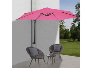 4057651546988 - Wandschirm Acerra Ampelschirm Balkonschirm Sonnenschirm 3m neigbar Polyester Alu Stahl 9kg ~ pink-rosarot