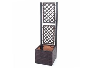 4057651269252 - Poly-Rattan Rankgitter MCW-D76 Pflanzkasten Rankhilfe 142x43x43cm ~ braun