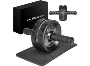 4270001275783 - EliteAthlete® Bauchroller Bauchmuskeltrainer - AB Roller - Bauchtrainer für Zuhause - Bauch Weg - Abdominal Trainer - AB Wheel inkl gepolsterter Kniematte - Rot