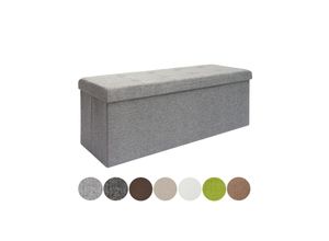 4057216035865 - - Faltbare Sitzbank 110x38x38cm Sitztruhe inkl 2 Trennwände 120L Polsterbank Grau - grau