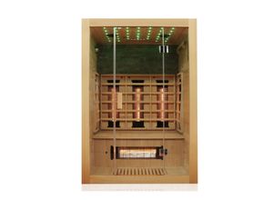 4251575100183 - Dewello - Infrarotkabine Infrarotsauna milton inkl Vollspektrumstrahler für 1-2 Personen - LED-Farblicht - Wärmekabine mit Radio Bluetooth 135 cm