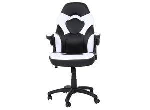 4057651787602 - Bürostuhl MCW-K13 Drehstuhl Gamingstuhl ergonomisch verstellbare Armlehne Kunstleder ~ schwarz-weiß