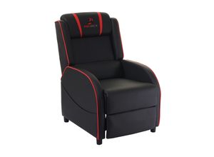 4057651300603 - Fernsehsessel MCW-D68 Relaxsessel TV-Sessel Gaming-Sessel Kunstleder ~ schwarz rot