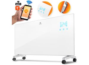 4255598305006 - KESSER® Glaskonvektor Glasheizung Elektroheizkörper APP WiFi Funktion Inkl Fernbedienung Elektroheizung Stand- oder ? Wand Heizung Heizkörper ?Touchscreen ? LCD-Display ? Timer 2500 Watt