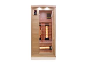 4251575100077 - Dewello - Infrarotkabine Infrarotsauna pierson mit Vollspektrumstrahler für 1 Person - LED-Farblicht - Wärmekabine mit Radio Bluetooth 90 cm x 90 cm