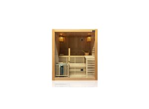 4251575100190 - Dewello - Finnische Traditionelle Sauna sarnia 180cm x 140cm für bis zu 4 Personen inkl 6 kw Harvia Ofen inkl komplettem Zubehör