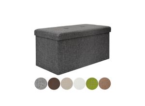 4057216035742 - - Faltbare Sitzbank 76x38x38 cm mit Trennwand Sitztruhe 80L Polsterbank Dunkelgrau - grau