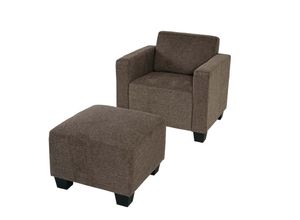 4057651497259 - Modular Sessel Loungesessel mit Ottomane Moncalieri Stoff Textil ~ braun