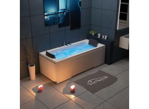 4062048004132 - - Badewanne ios mit Whirlpool 170cmx75cm Acrylwanne für zwei Personen Whirlpoolwanne mit Armatur freistehend und vormontiert Indoor